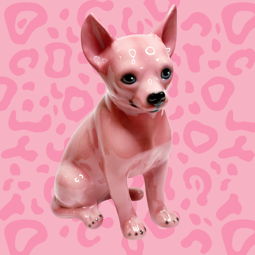 'Chico' Baby Pink Chihuahua Dog Italian Ceramic Statue – Dogwood Lifestyle