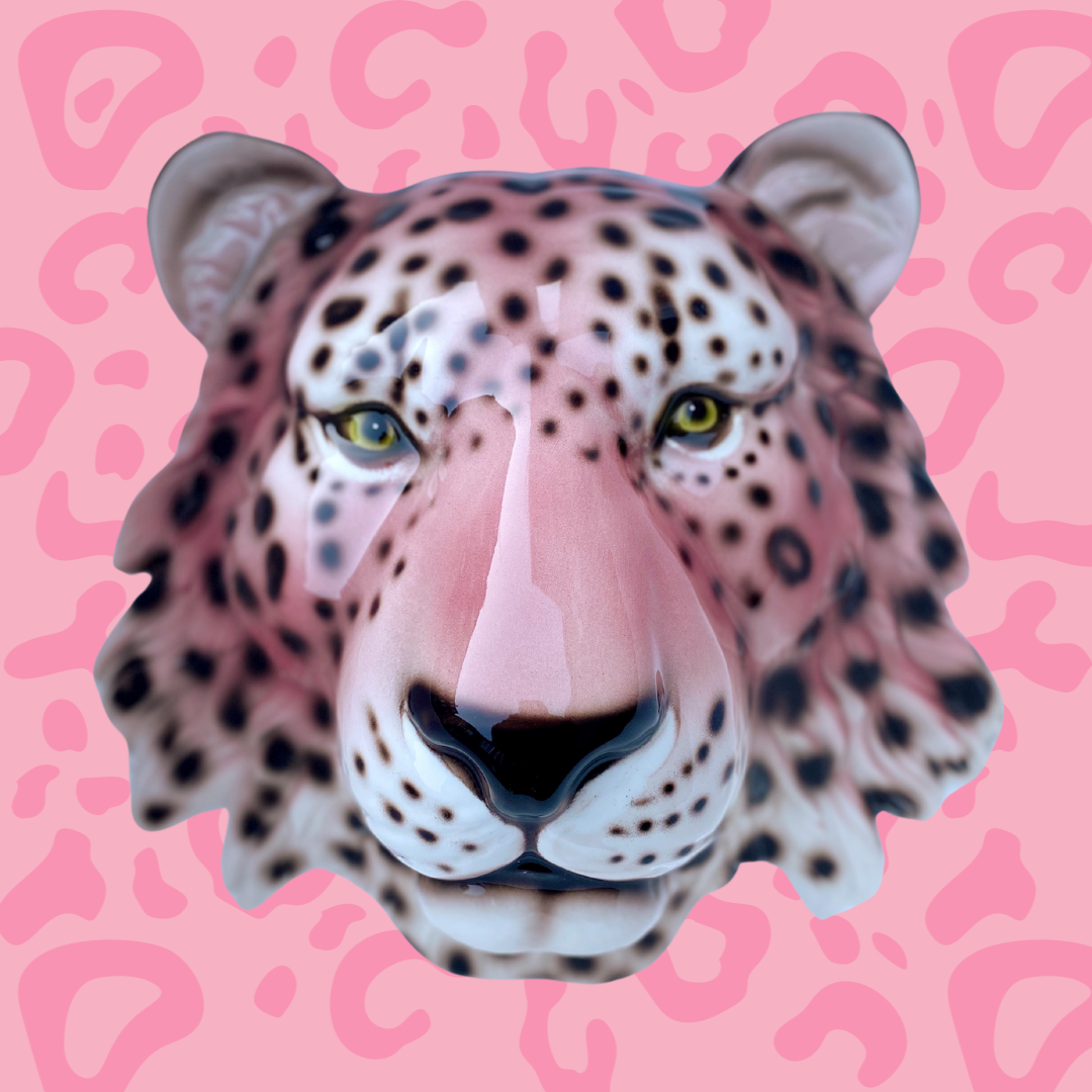 'Tallulah' Pink Ceramic Leopard Mask Wall Hanging – Dogwood Lifestyle