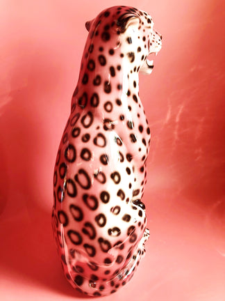 NEW 'Frenchie' EXCLUSIVE PINK Large Ceramic Leopard Statue Vintage Ted ...
