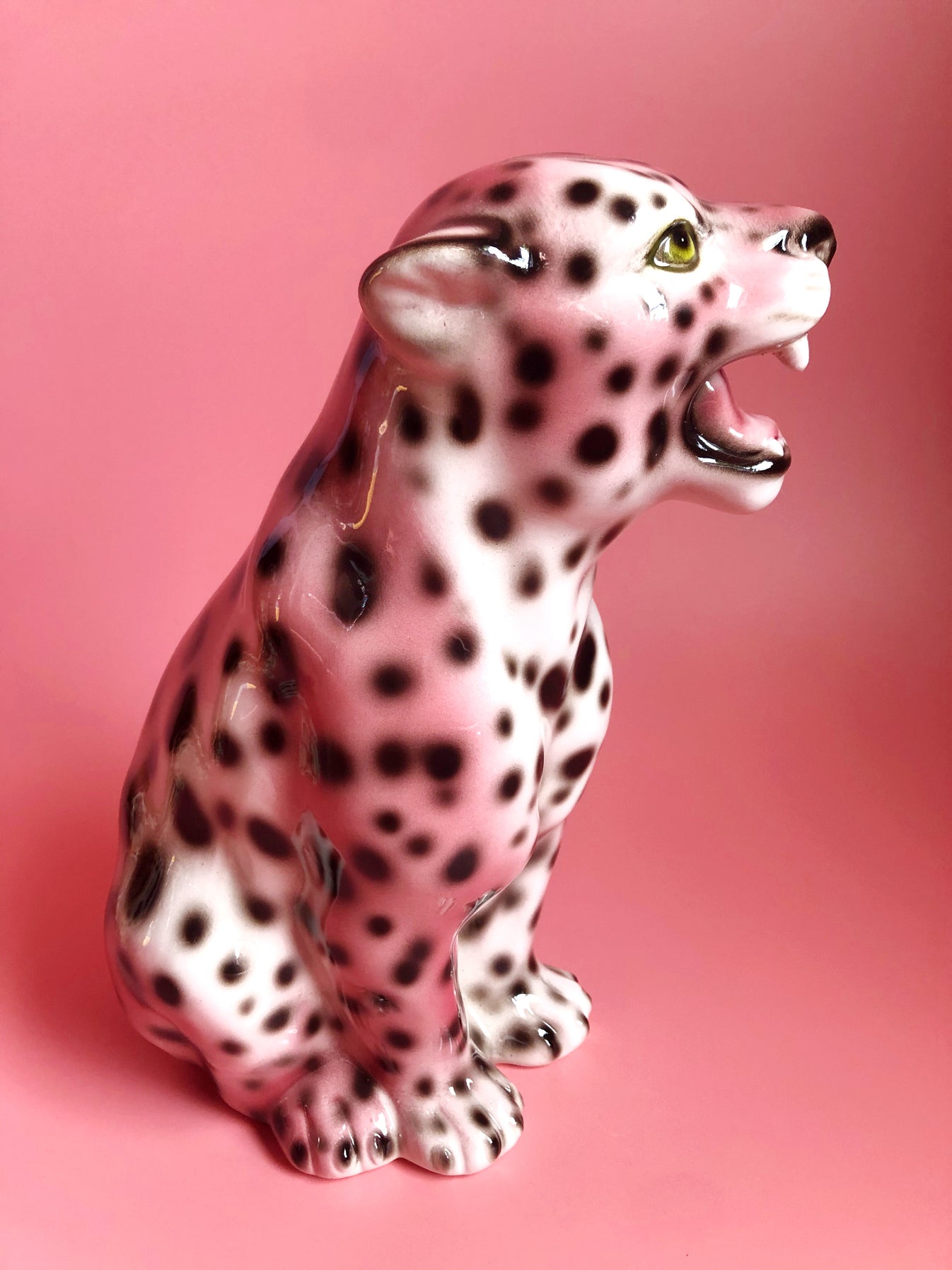 'Nina' Mini PINK Ceramic Leopard Statue Vintage – Dogwood Lifestyle
