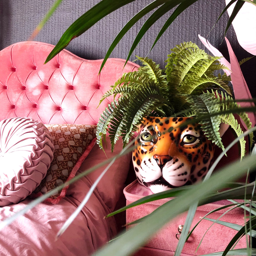 'Penelope' XL Pink Ceramic Leopard Planter – Dogwood Lifestyle