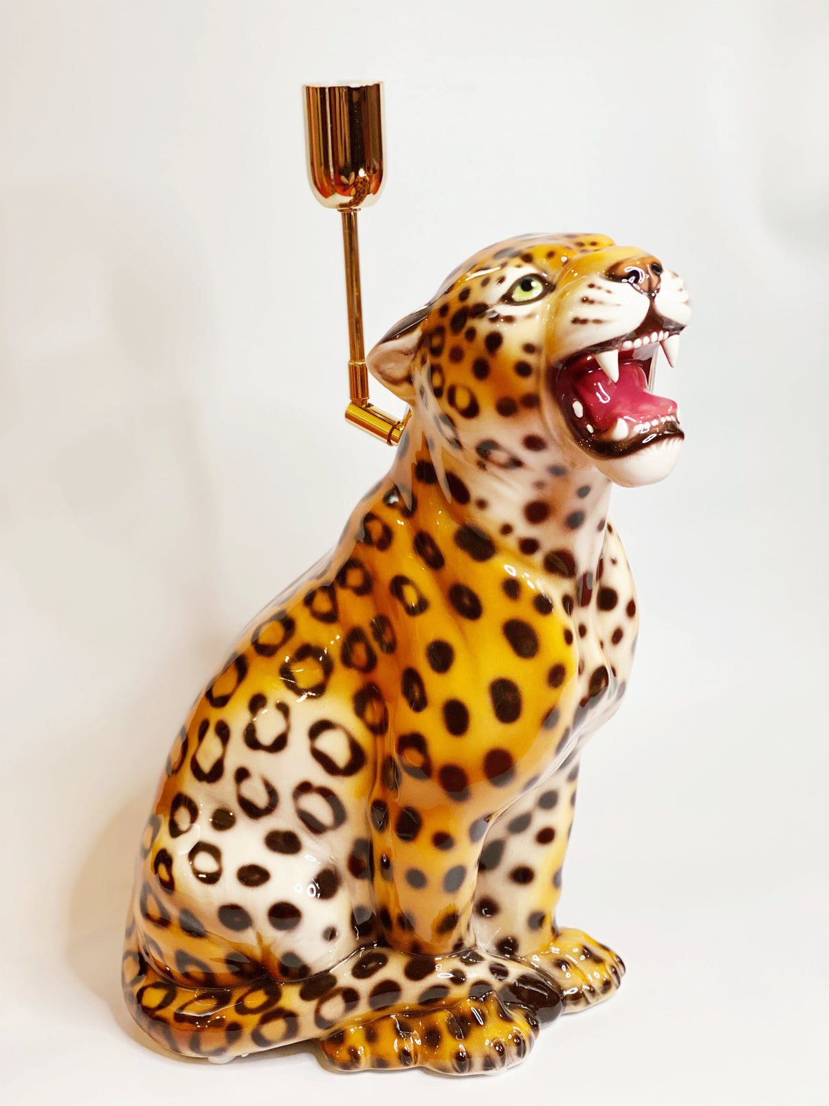 'Aster' Small Classic Ceramic Leopard Statue Lamp – Dogwood Lifestyle
